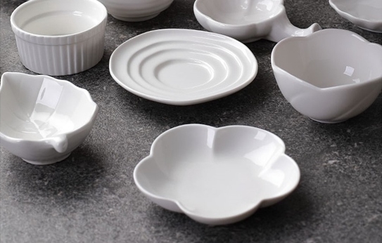 Assorted White Small Dishes, Salt & Pepper - Plates and Beyond